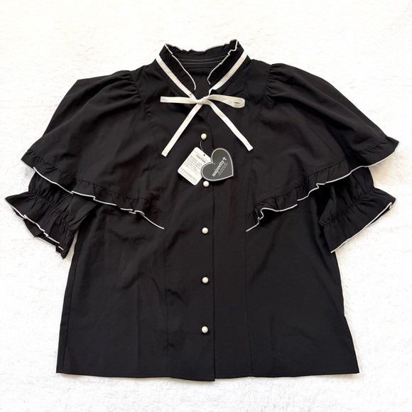 Majoretty | Tops | Majoretty Blouse L Jirai Kei Ryosan Black Cape ...